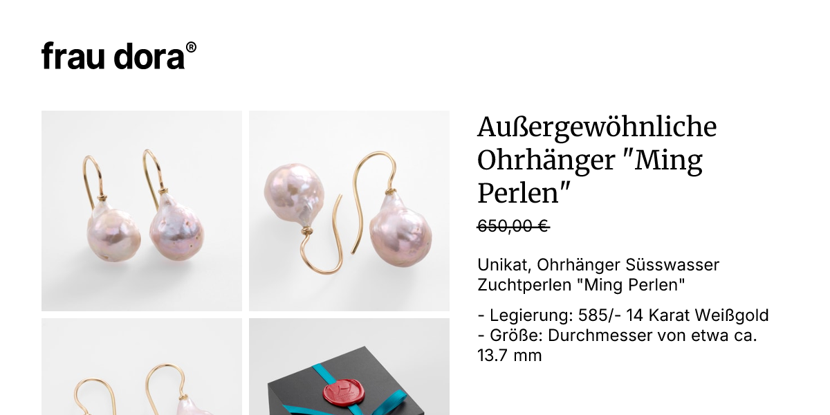 Außergewöhnliche Ohrhänger "Ming Perlen" - Gebraucht und aufbereitet ...