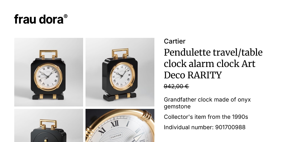 Cartier Pendulette travelling / table clock alarm clock art deco RARITY ...
