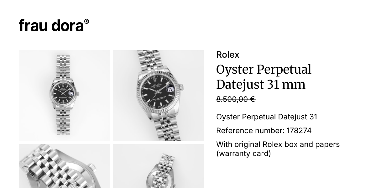 Rolex Oyster Perpetual Datejust - Buy pre-owned and refurbished | Frau Dora